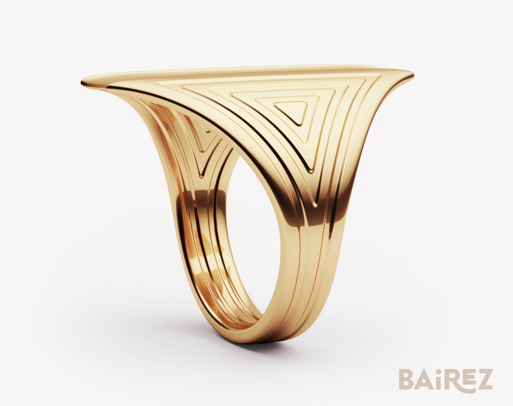 Unisex Ring,triangle Ring,silver Signet Ring,gold Signet Ring,modernist ...