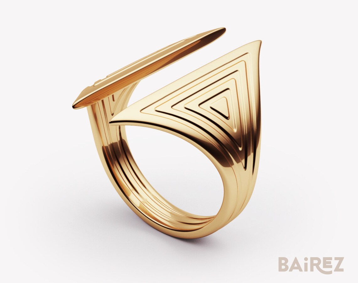 Unisex Ring,triangle Ring,silver Signet Ring,gold Signet Ring,modernist ...