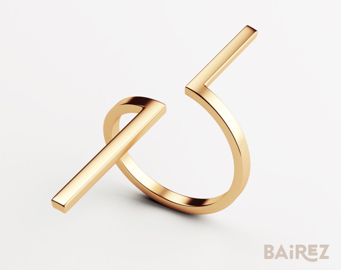 Bar Ring Simple Gold Ring Dainty Bar Ring Modern Bar Ring - Etsy Canada