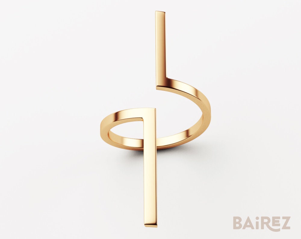 Bar Ring Simple Gold Ring Dainty Bar Ring Modern Bar Ring - Etsy Canada