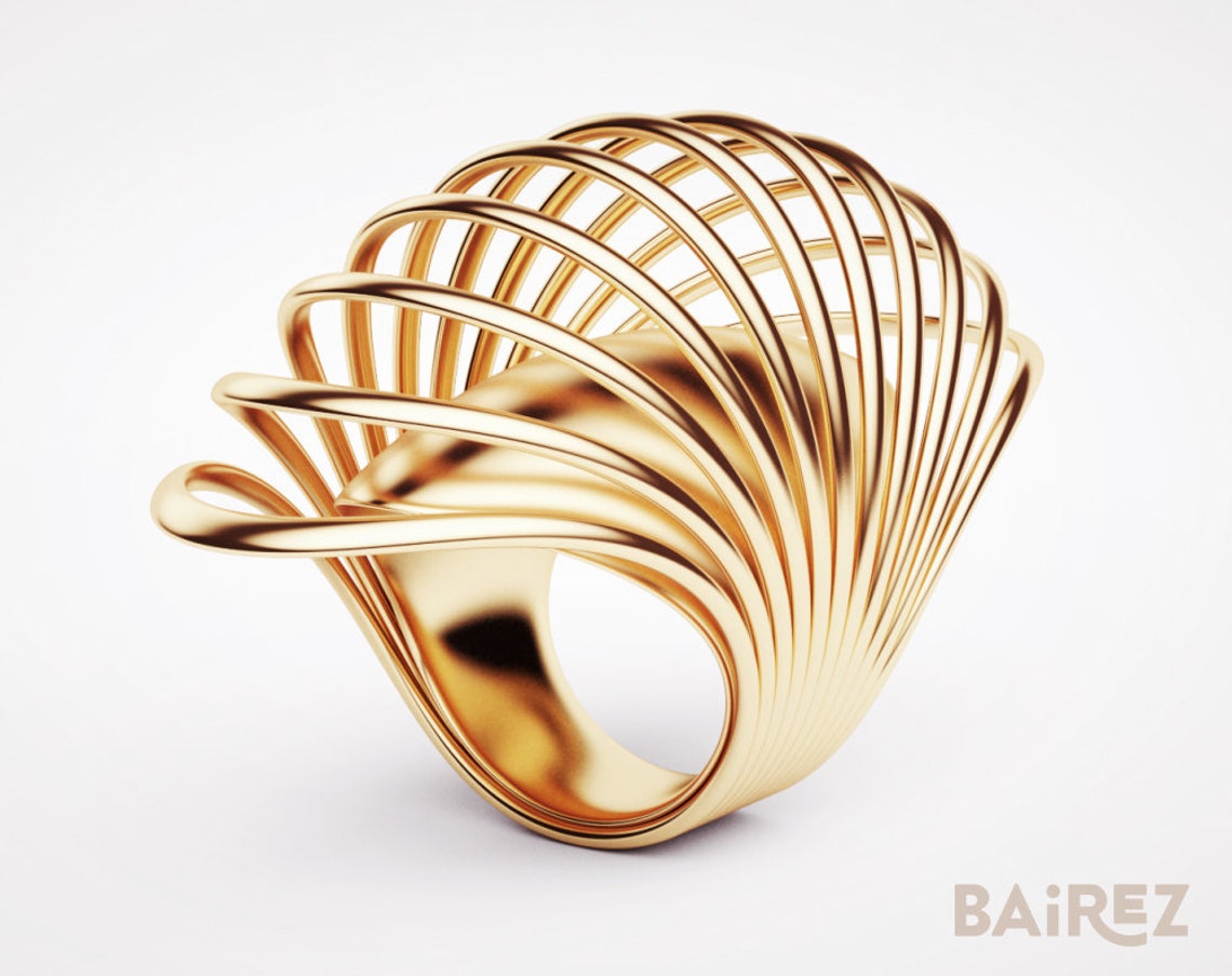 Circle Ring Elegant Ring Unique Gold Ring Spiral Ring - Etsy