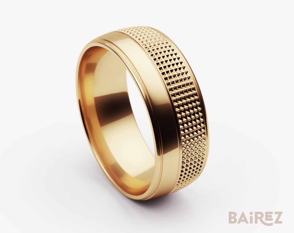 Grid Ring Grid Pattern Modernist Modern Ring Engagement - Etsy