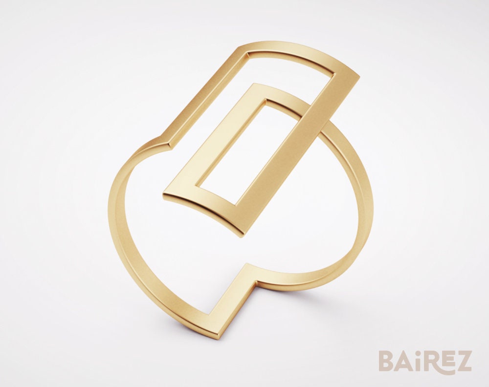 Square Gold Ring Infinity Square Ring Infinity Square Band - Etsy España