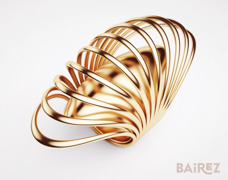 Circle Ring Elegant Ring Unique Gold Ring Spiral Ring - Etsy