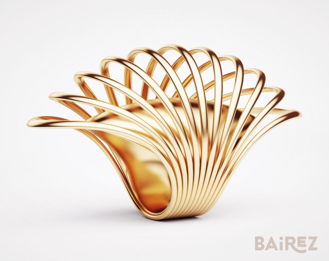 Circle Ring Elegant Ring Unique Gold Ring Spiral Ring - Etsy