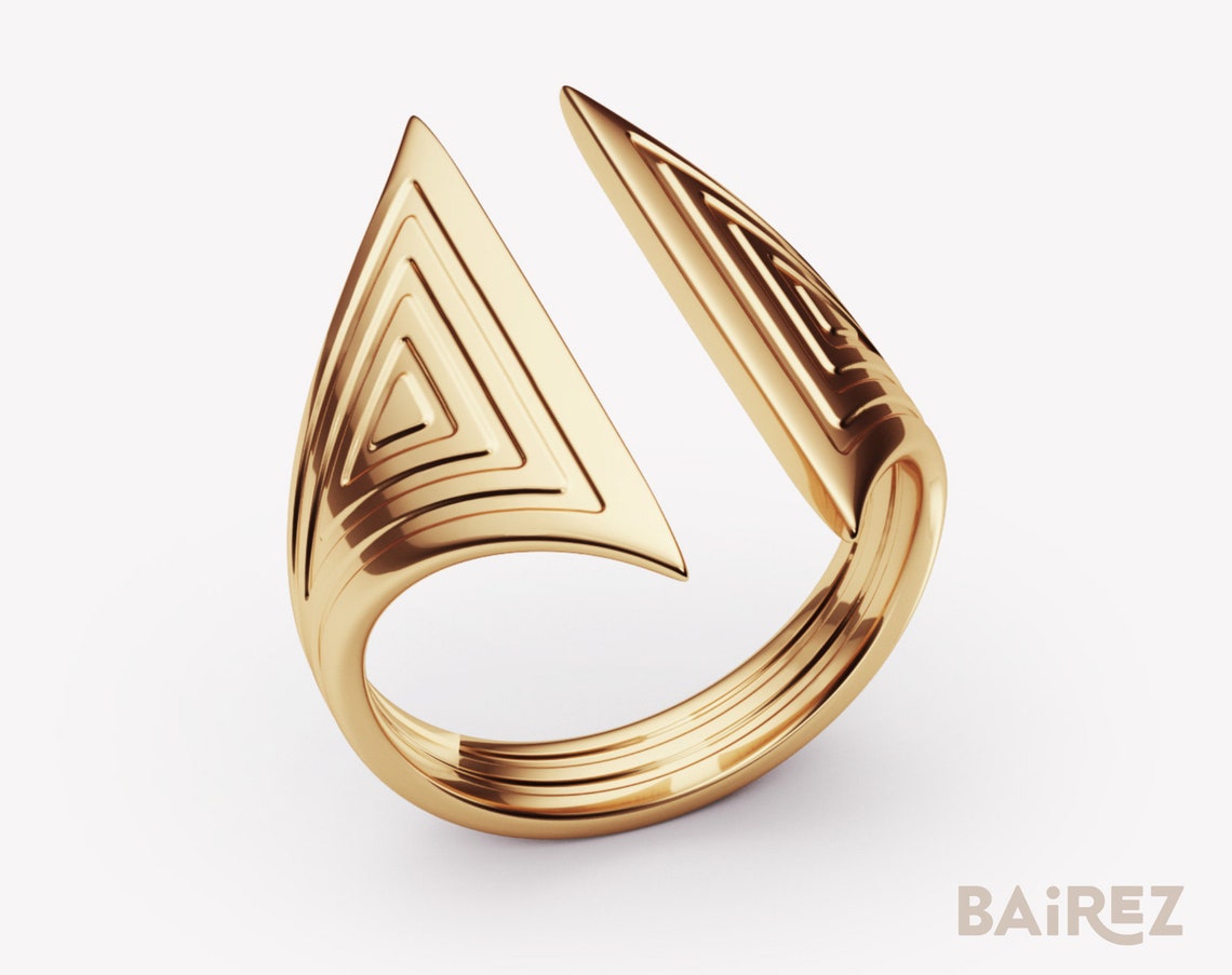 Unisex Ring,triangle Ring,silver Signet Ring,gold Signet Ring,modernist ...