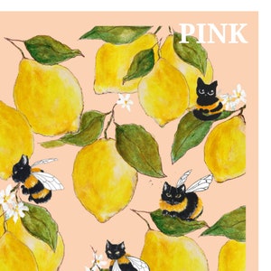 Cat Art, Funny Cat Poster, Cats and Bees, Cats in the Tree, Comic Art ...