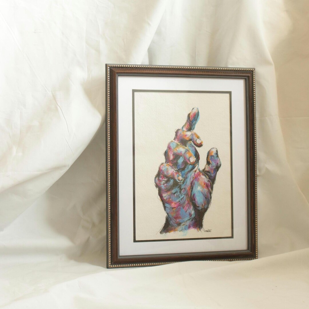 Hand Art, Original Painting, Framed 40x32cm - Etsy