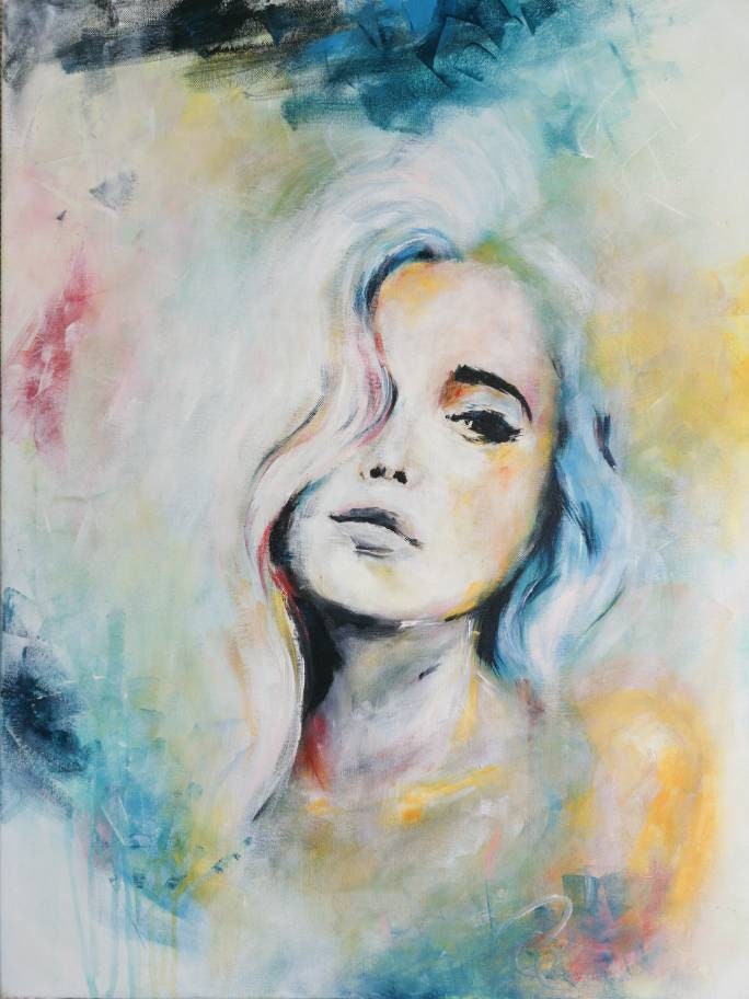 Watercolor Abstract Face