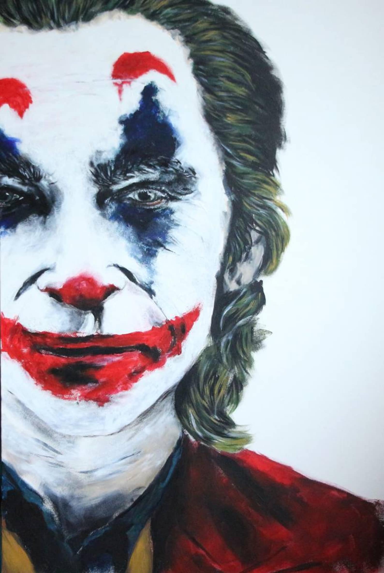 Face Art Abstract Clown Painting Large Canvas Art Hand - Etsy