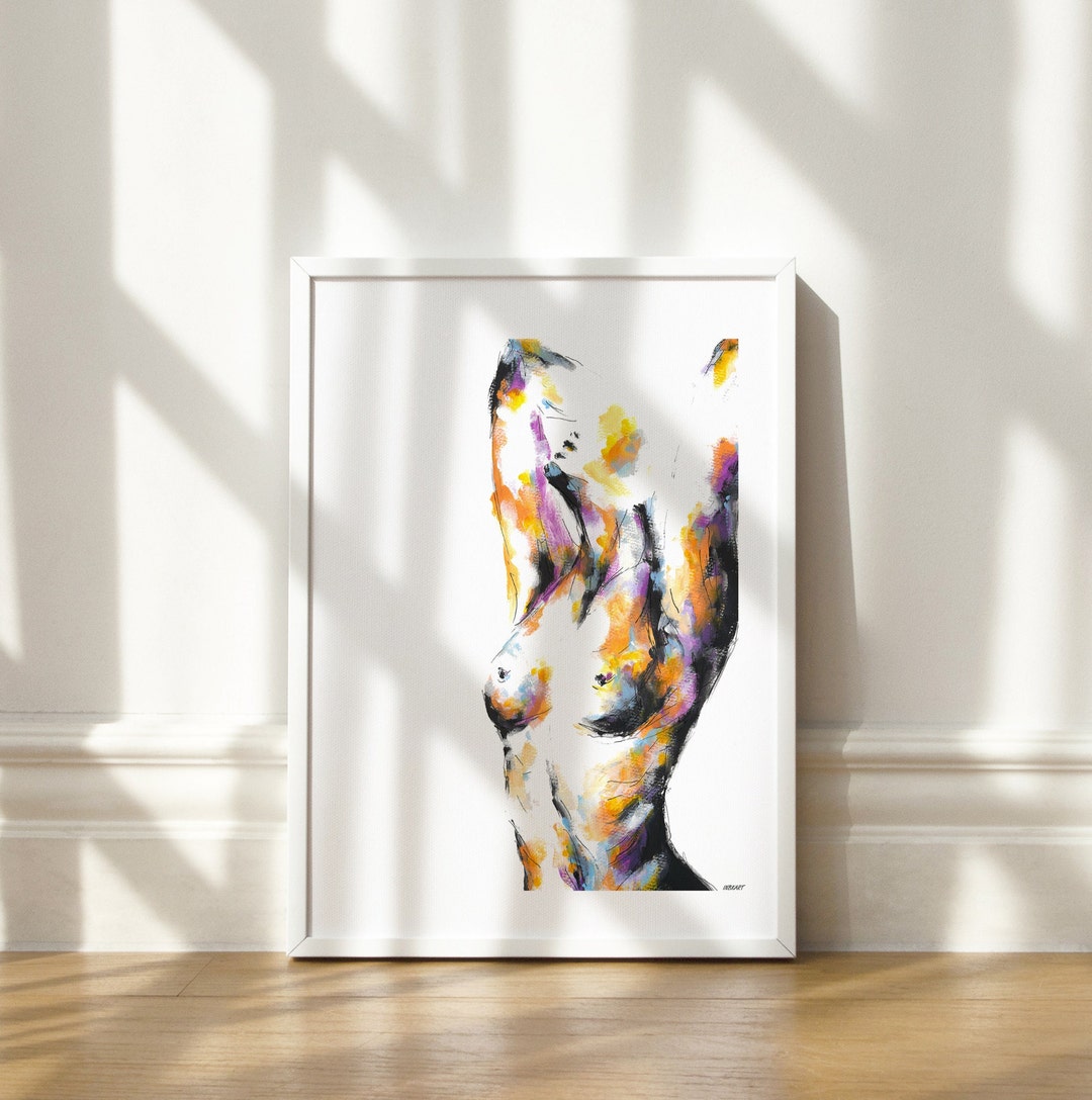 Woman Body Art Figurative Female Print Abstract Nude Painting Giclee