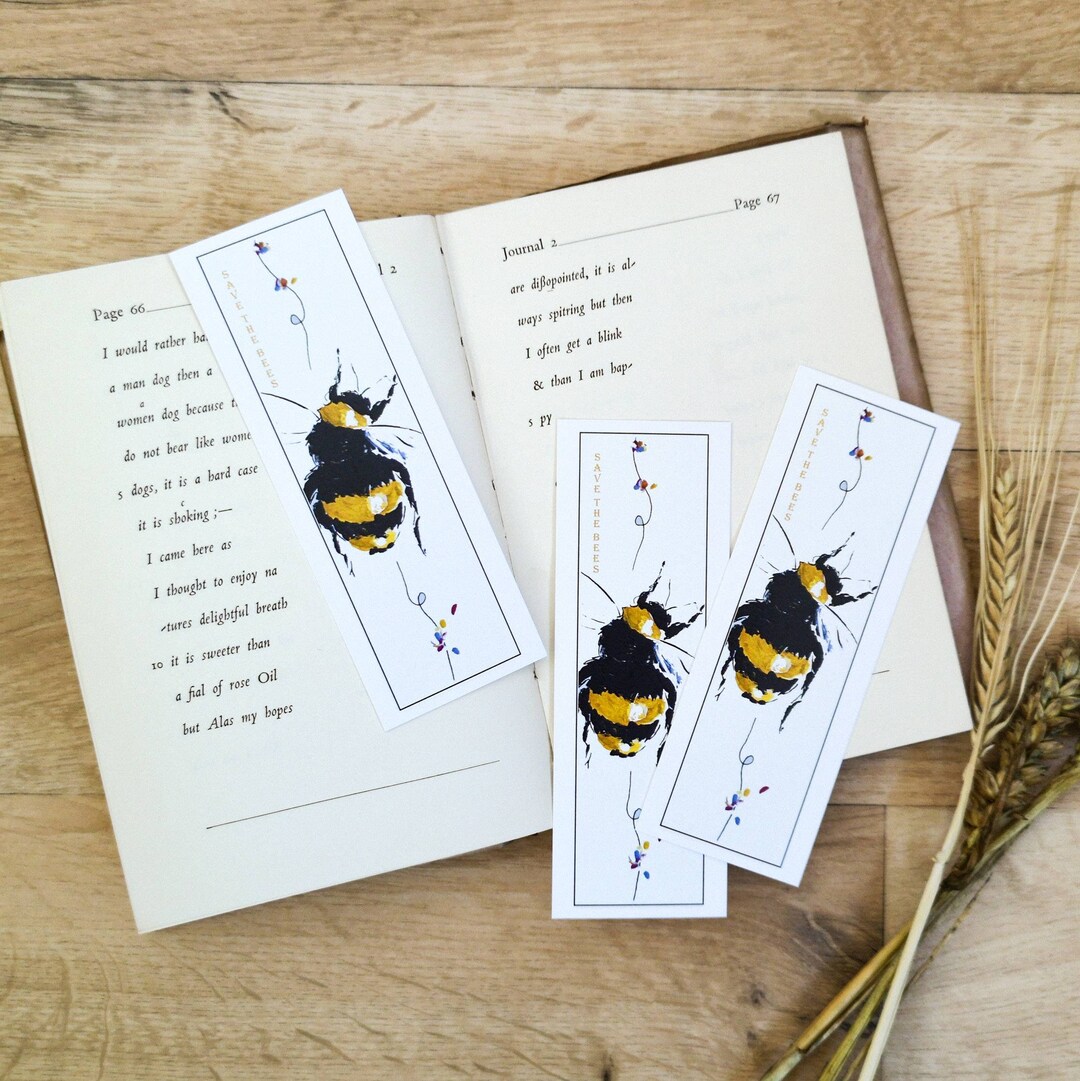 Bee Bookmark Bumble Bee Bookmark Book Lover Gift Reading - Etsy