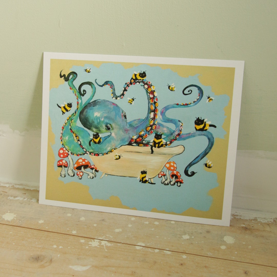 Octopus Cats, Giclee Print - Etsy