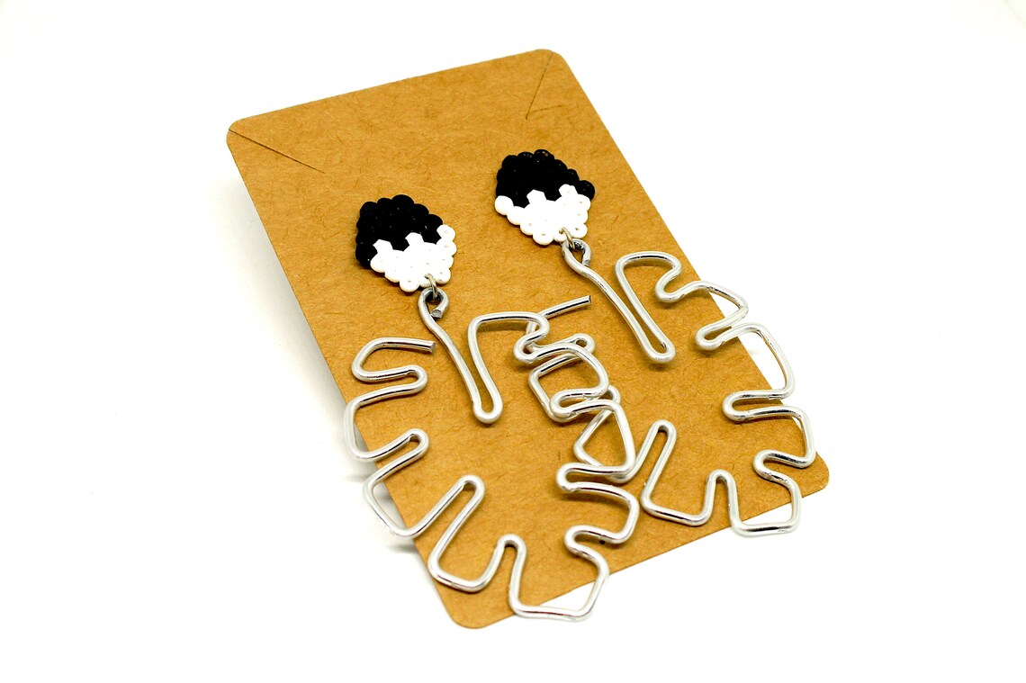 Aluminum Wire Loops Sheets Pixel Art Hama Mini Minimalist Earrings ...