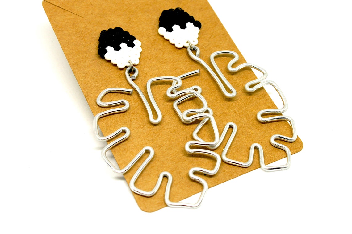 Aluminum Wire Loops Sheets Pixel Art Hama Mini Minimalist Earrings ...