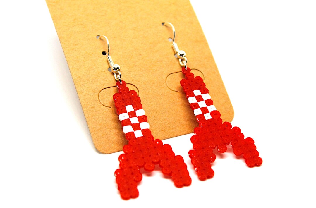 Pearls Pixel Art Hama Mini Geek Earrings Earrings Fancy Flare - Etsy
