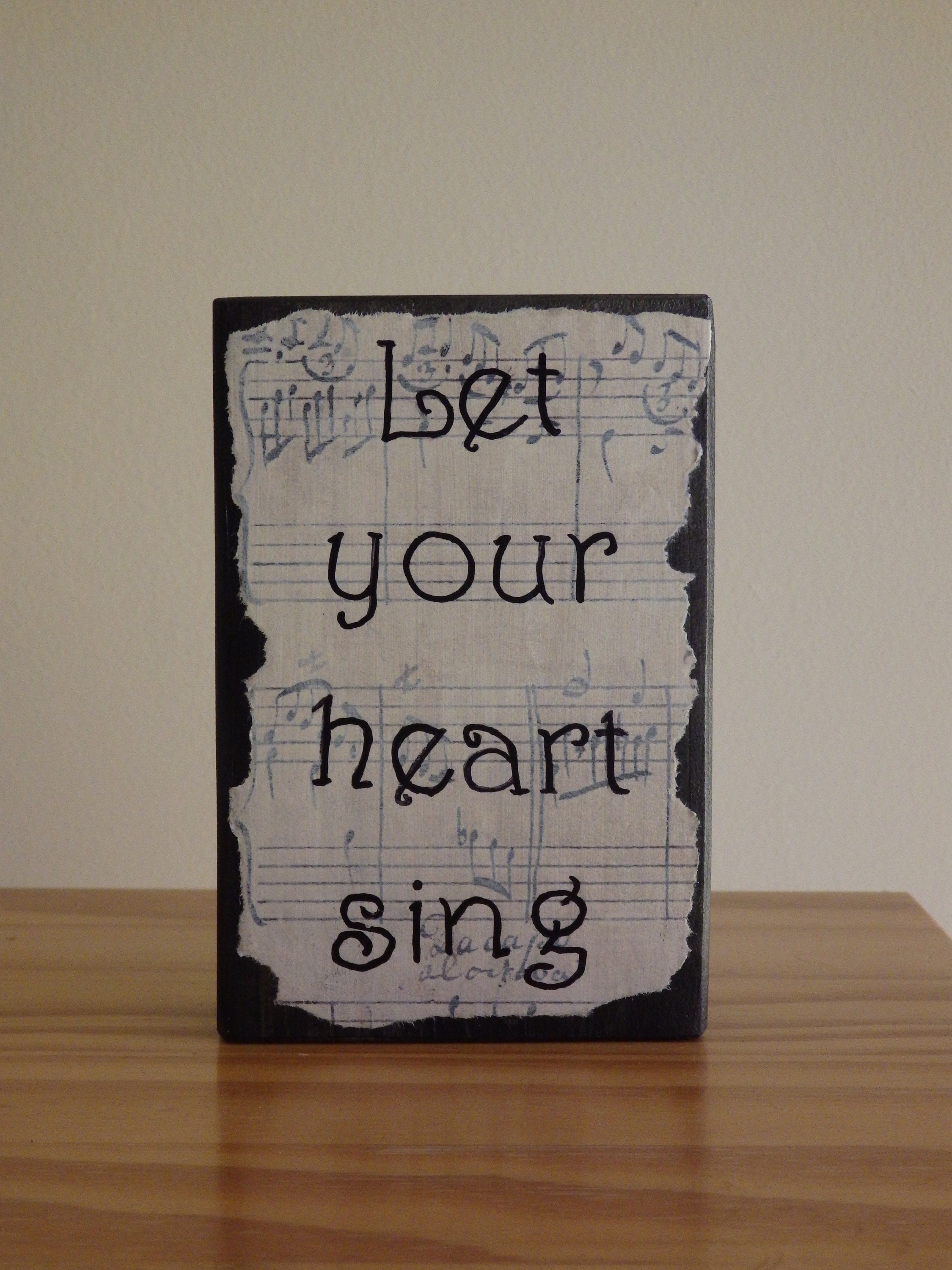 Let Your Heart Sing Wooden Sign Music Teacher Gift | Etsy