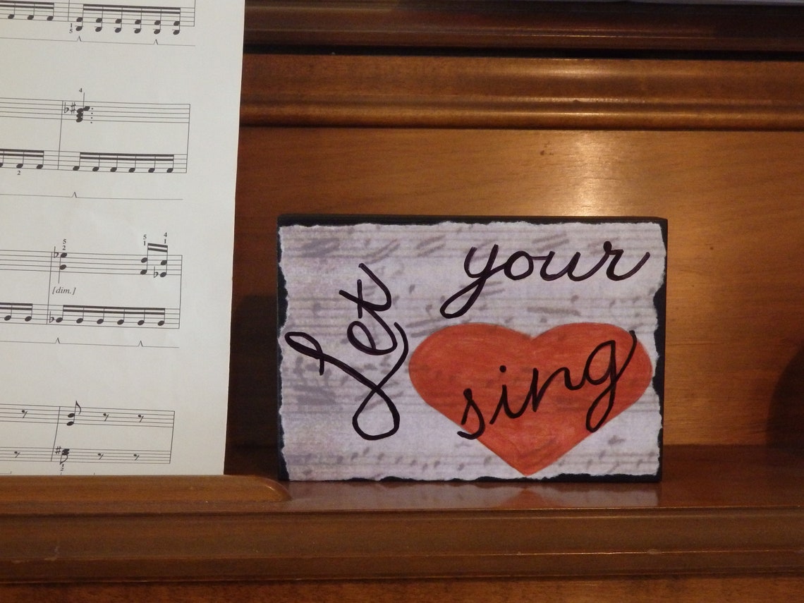 Let Your Heart Sing Wooden Sign Music Teacher Gift - Etsy