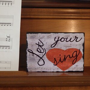 Let Your Heart Sing, Wooden Sign, Music Teacher Gift, Christmas Gift ...