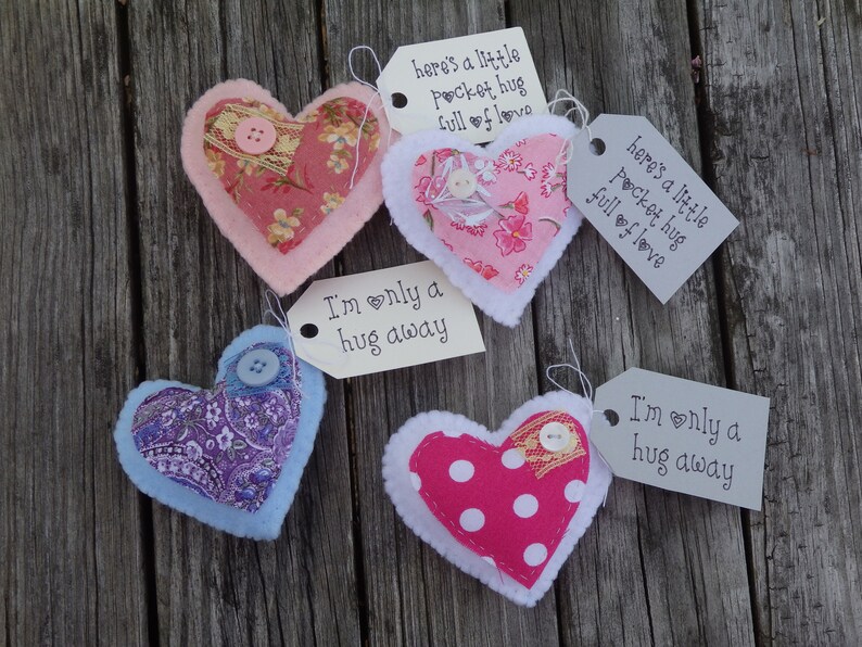 Pocket Hug Heart Felt Heart Pocket Heart Gift Handmade - Etsy