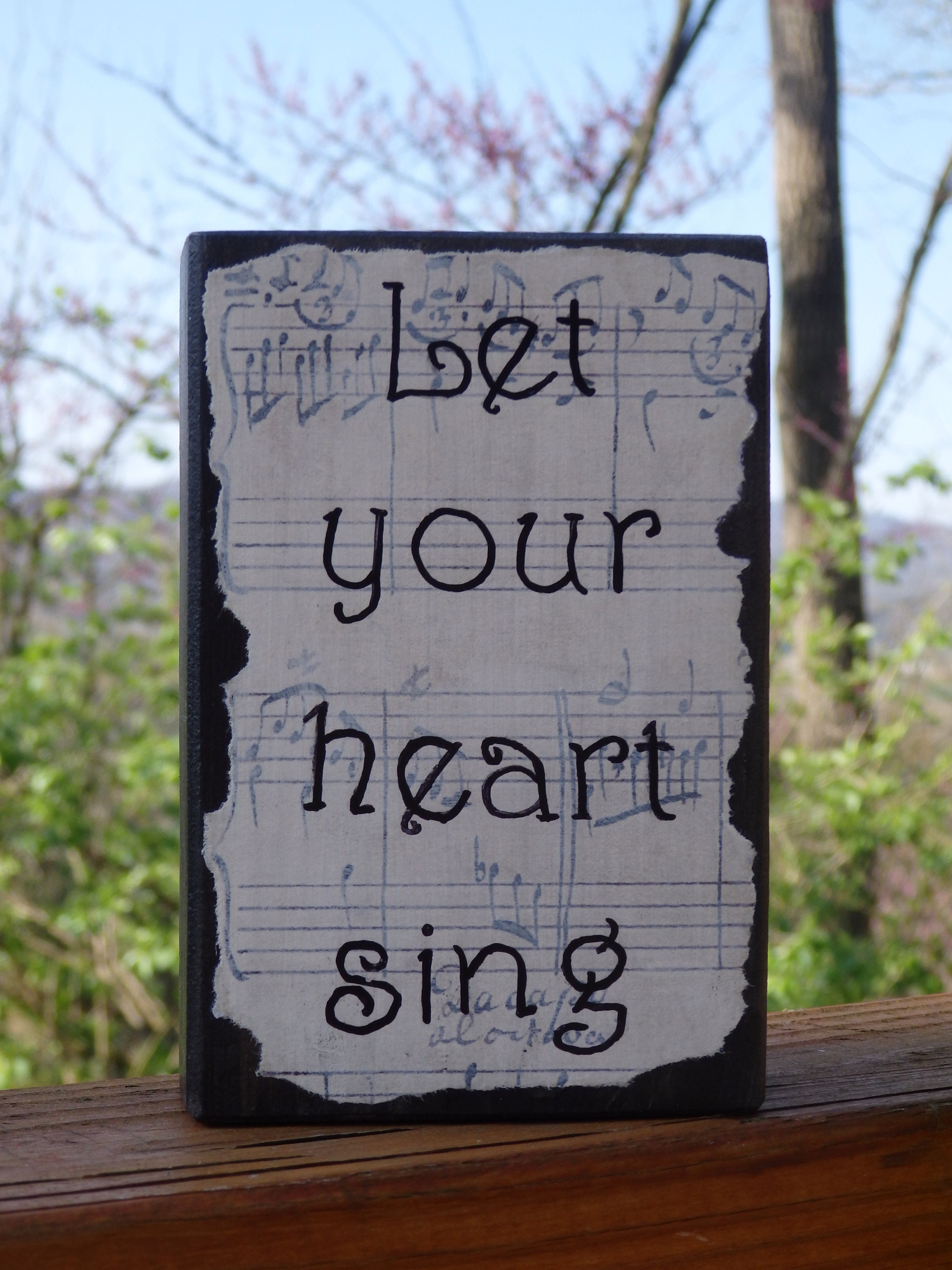 Let Your Heart Sing Wooden Sign Music Teacher Gift | Etsy