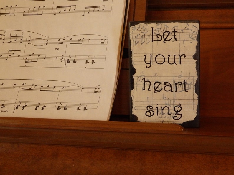 Let Your Heart Sing Wooden Sign Music Teacher Gift | Etsy