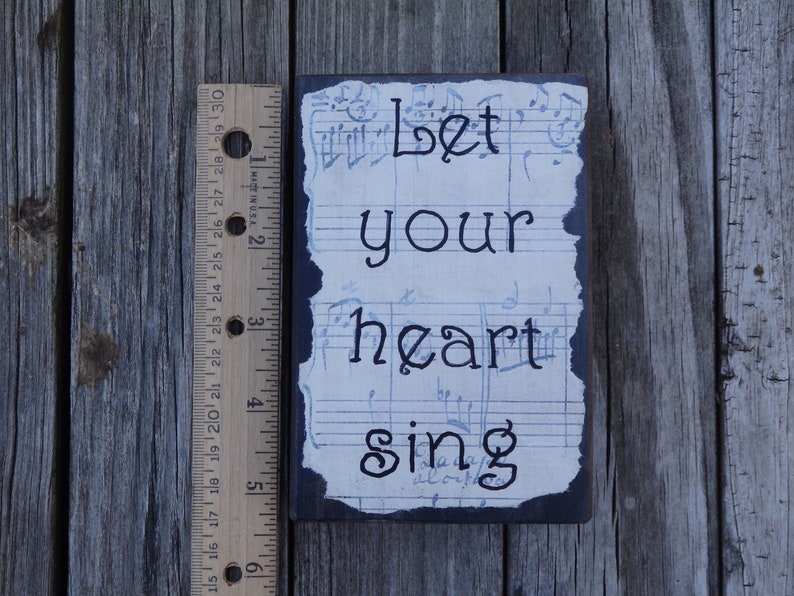 Let Your Heart Sing Wooden Sign Music Teacher Gift | Etsy