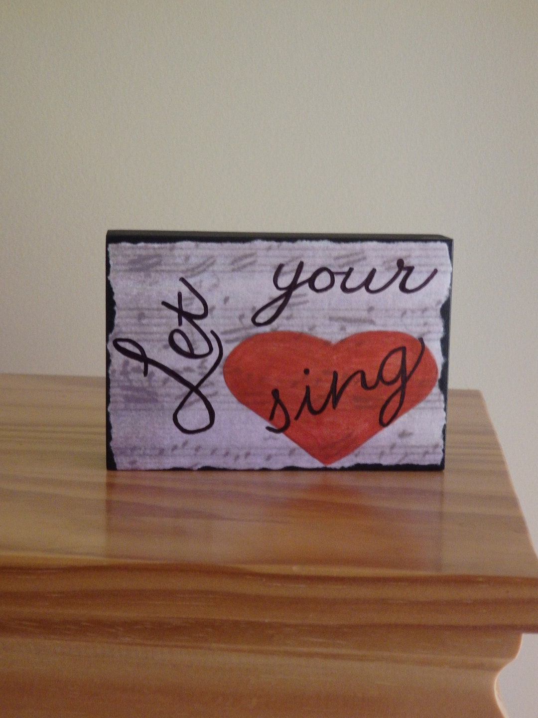 Let Your Heart Sing, Wooden Sign, Music Teacher Gift, Christmas Gift ...