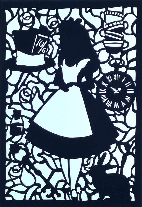 Papercut Template Alice In Wonderland