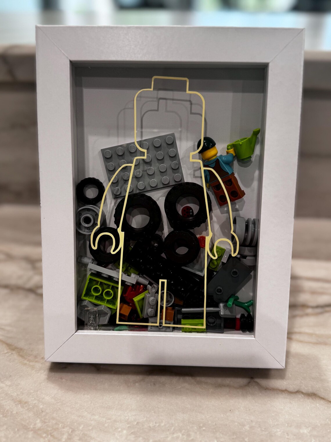 Building Block Display - Man Silhouette Shadow Box (5x7) - Block Man ...