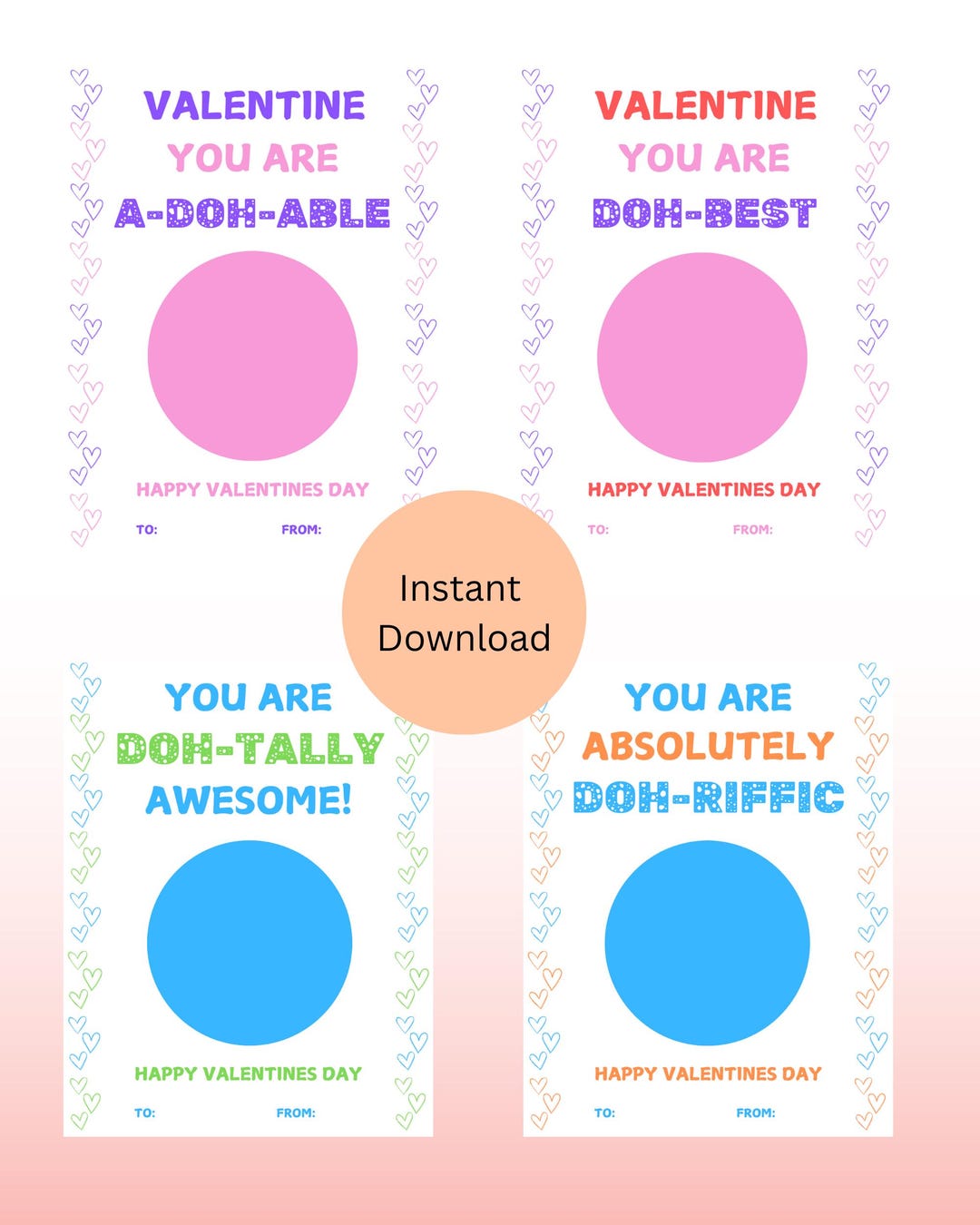 Play Doh Valentine Tag - Classroom Valentines - Non Candy Valentine's ...