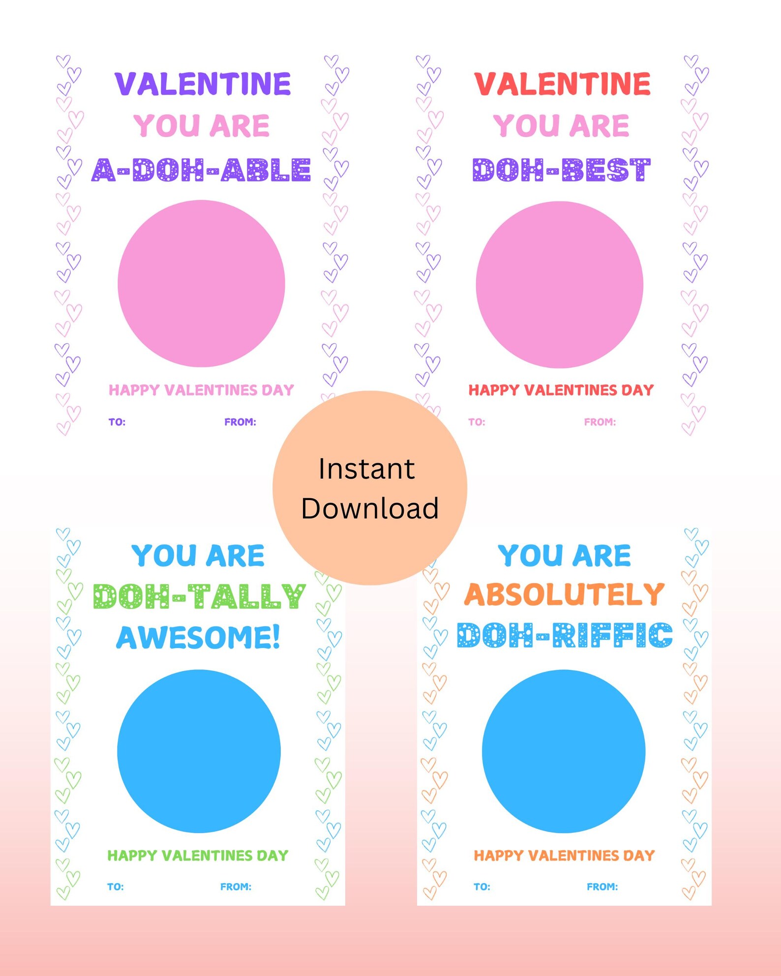 Play Doh Valentine Tag - Classroom Valentines - Non Candy Valentine's ...