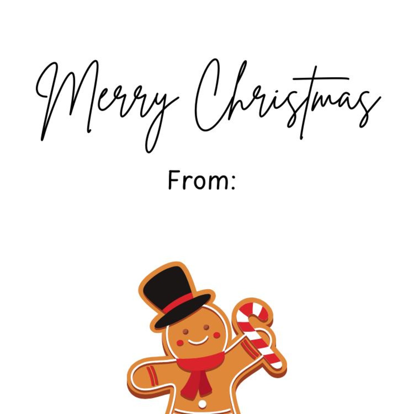 Digital Gingerbread Man Gift Tags-printable Christmas Gift Tags ...
