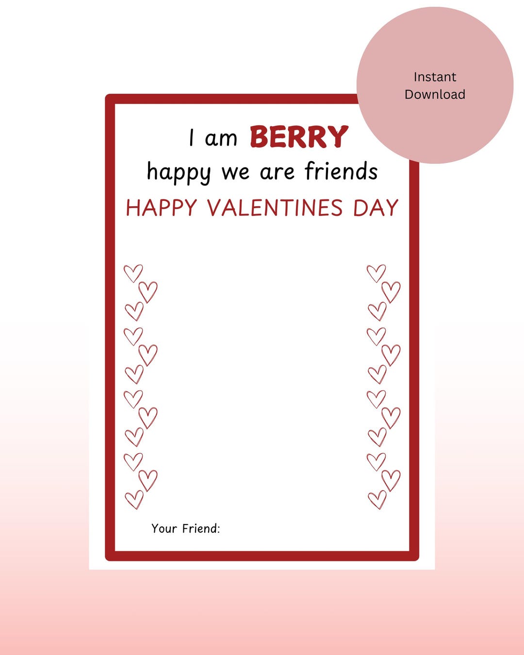 Fruit Snack Valentine's Day Printable | Vday Printable | Berry Happy ...