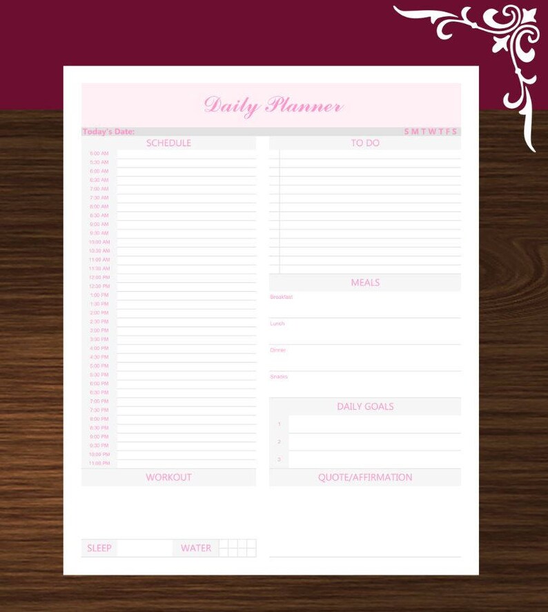 2 Pages per Day - Daily Undated Planner, Printable PDF - Stay Organized ...