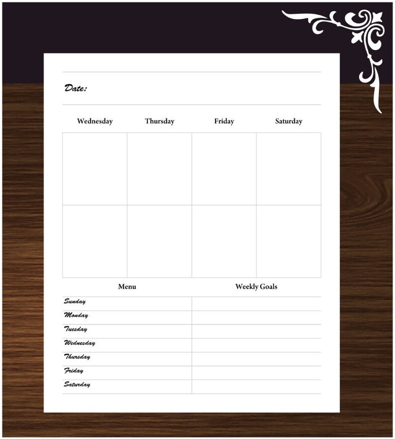 Minimalist Weekly Planner - Undated - Printable PDF - Letter Size ...