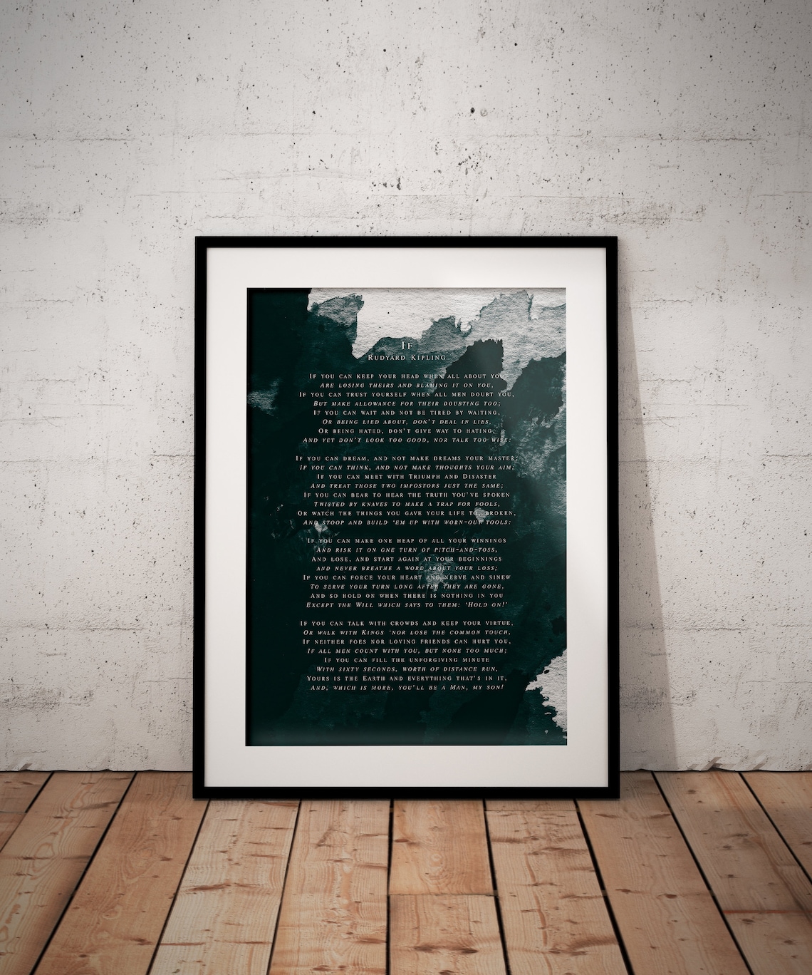 If by Rudyard Kipling Poem Quote Printable | Deep Teal - Etsy