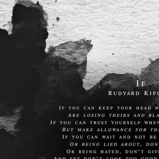 If by Rudyard Kipling Poem Quote Printable | Deep Teal - Etsy