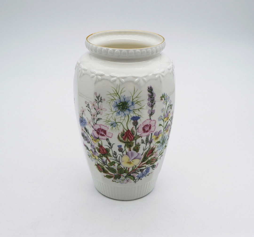 Large Aynsley Wild Tudor Georgian Vase - Hand Painted Floral Design ...
