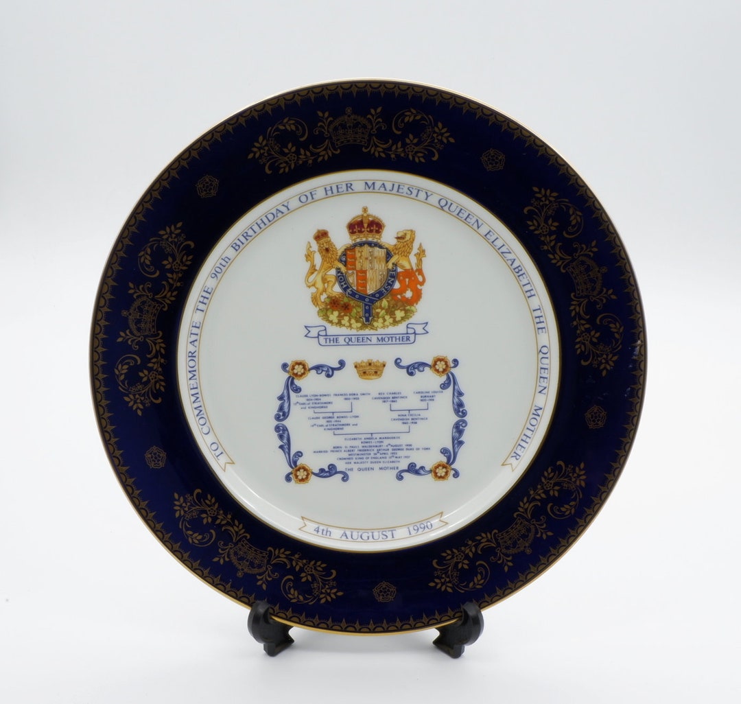 Vintage Queen Mother Birthday Plate by Aynsley Fine Porcelain 90s ...