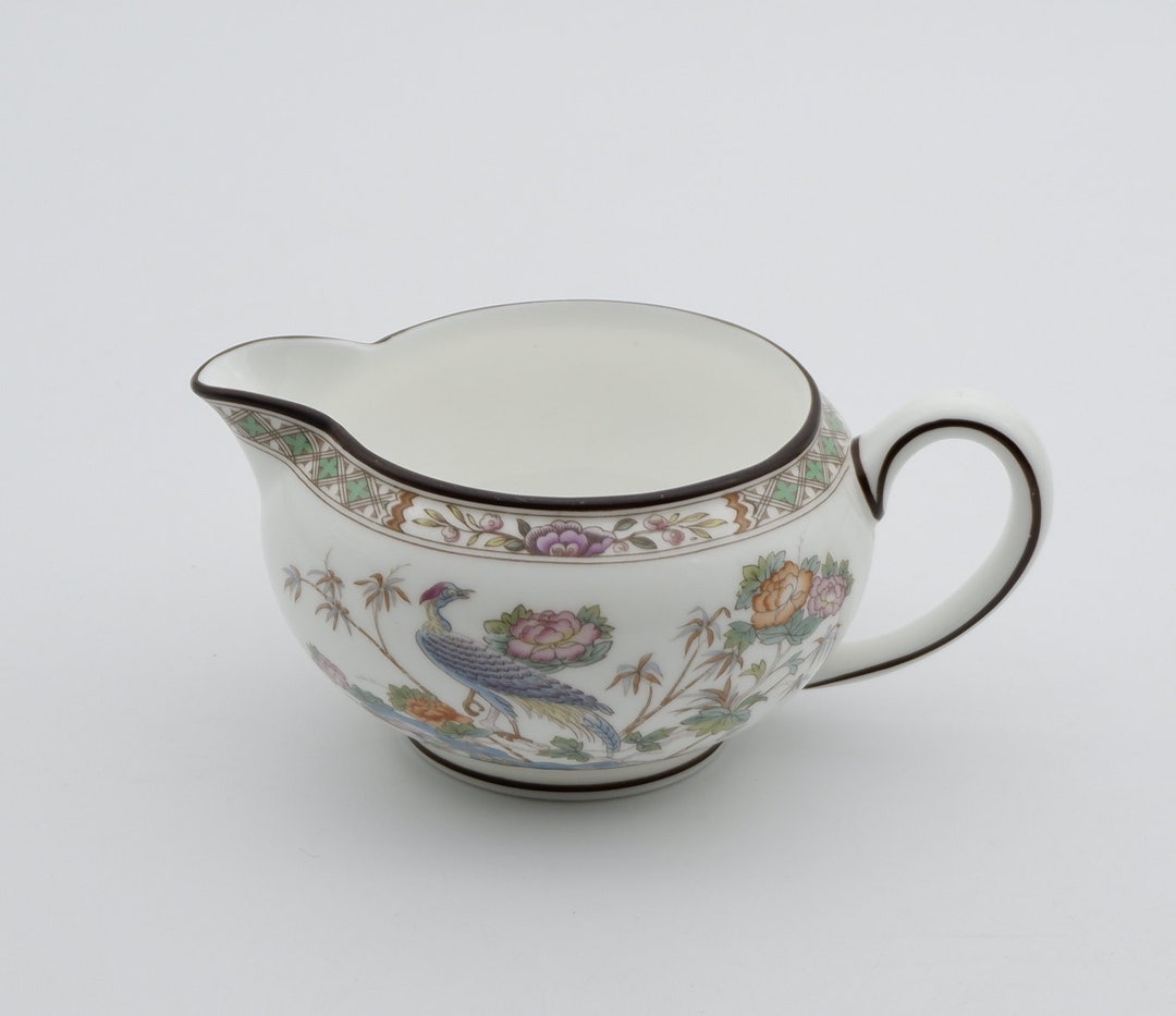 Wedgwood Kutani Crane Brown Edge Milk or Cream Jug Collectors Quality ...