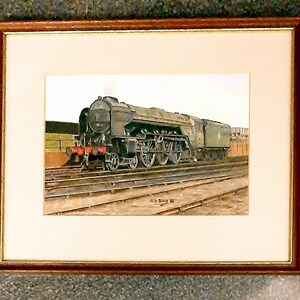 Wall Art Drawing Steam Engine Locomotive A2 Coloured - Etsy