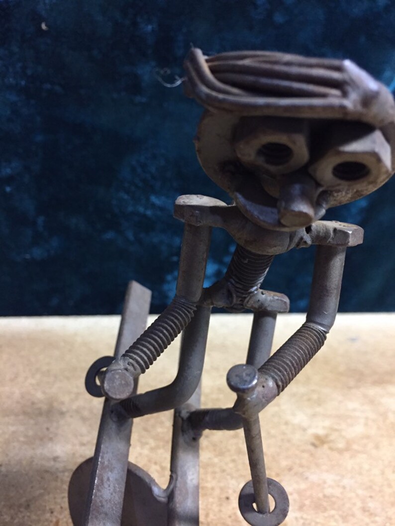 Metal Art Nut Bolt Skiing Figure | Etsy