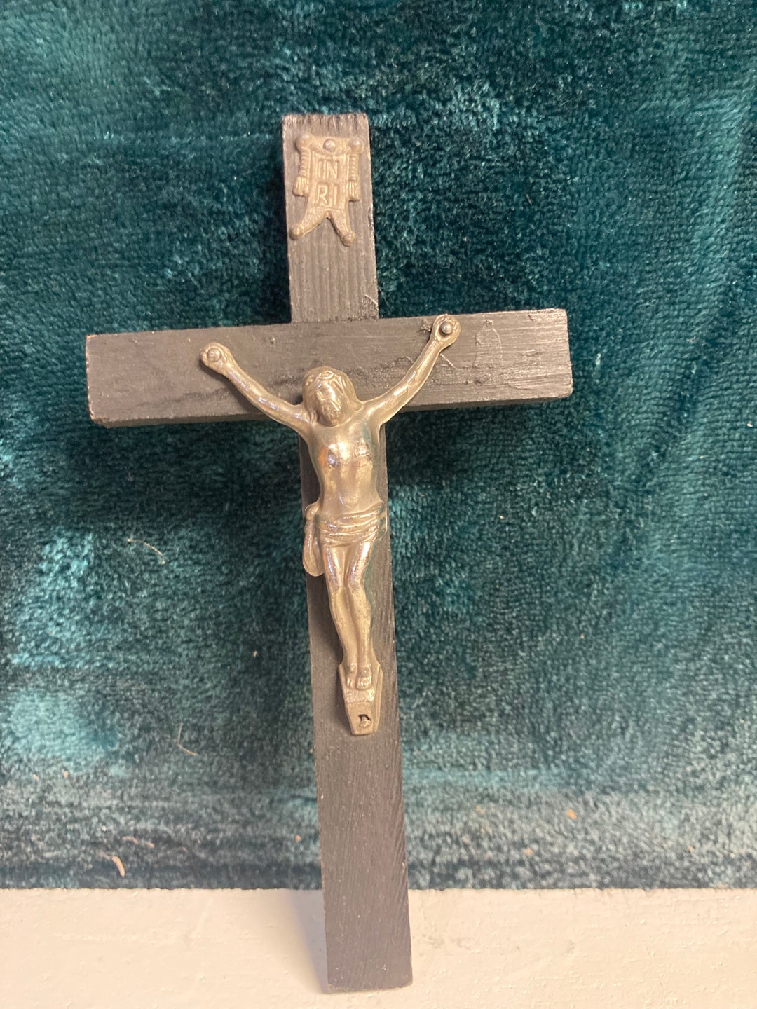 Vintage Crucifix Black Ebony Cross - Etsy