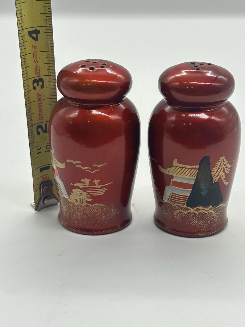 Made in Japan Traditional Japanese Village Scene Porcelain Salt and ...