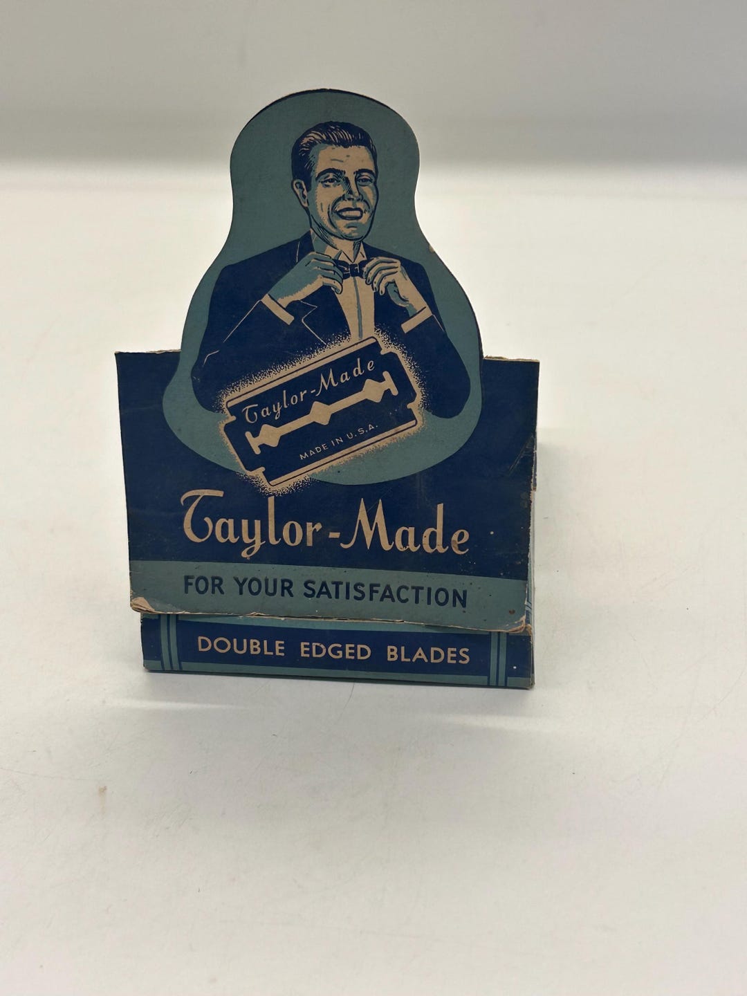 New Old Stock Taylor Made Safety Razor Blade Display Box With Partial ...