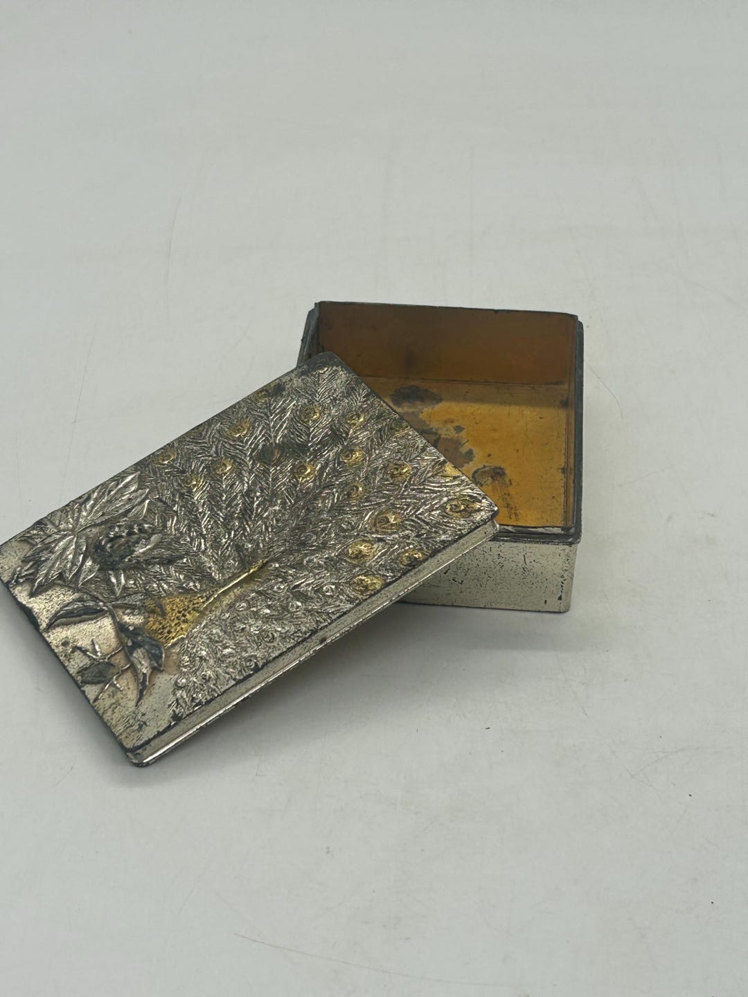Peacock Designed Heavy Metal / Pewter Trinket Box Jewelry Box - Etsy