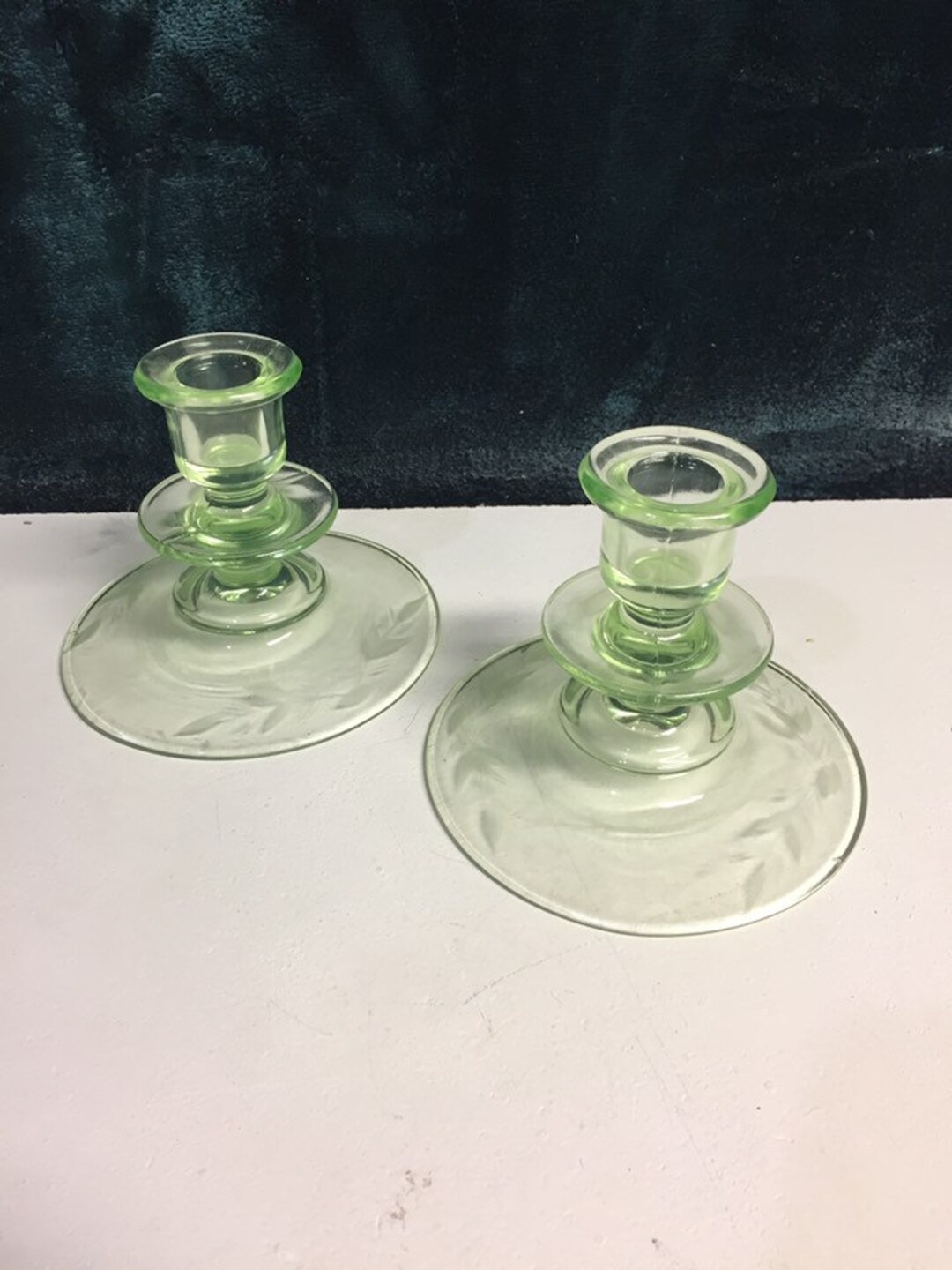 Uranium Glass Candle Stick Holders - Etsy