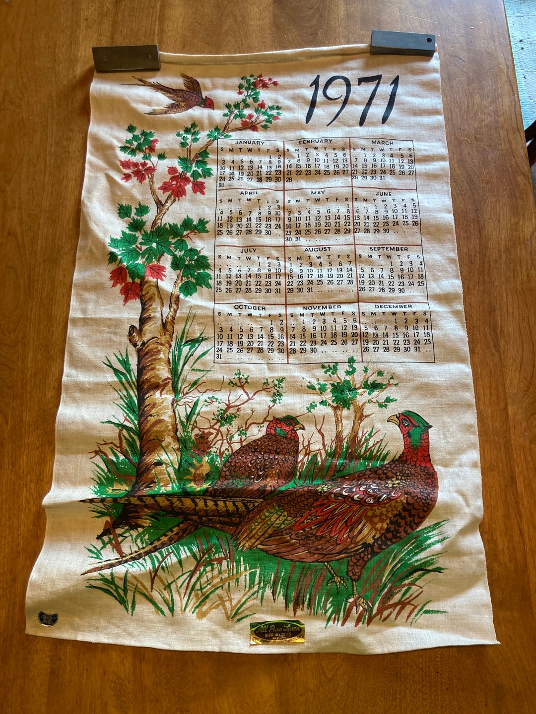 1977 Cloth Year Calendar Wall Hanging - Etsy