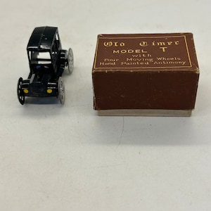 Old Timer With Four Moving Wheels Hand Painted Antimony Miniature Toy ...